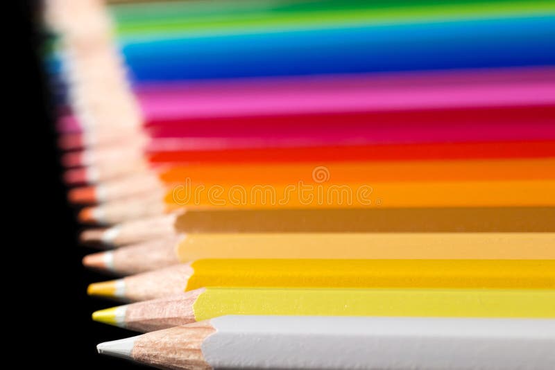 Assortment of Colored Pencils.. Color Pencils in Arrange Stock Image ...
