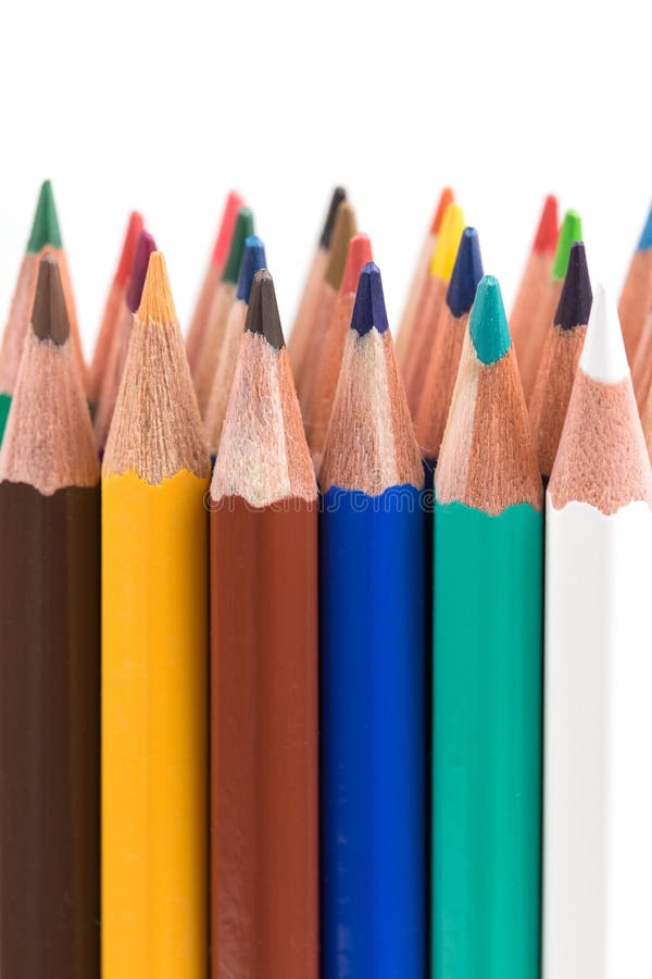 Assortment of Colored Pencils Stock Photo - Image of round, college ...