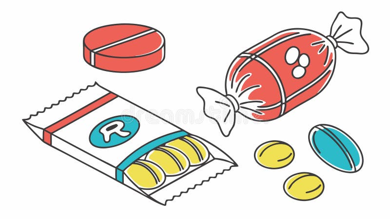 Assortment of Colorful Candies and Sweets, Vector Design Generative AI ...