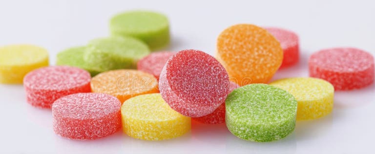 The Assortment of Colorful Candy Gummies on a Glossy Surface. AI ...