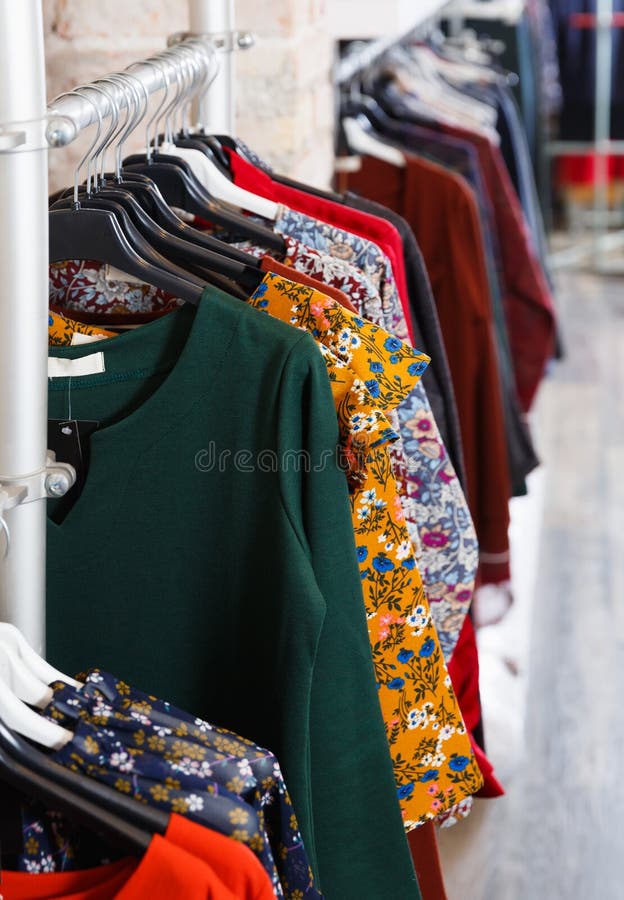 Assortment of Colorful Clothing in the Boutique Stock Image - Image of ...