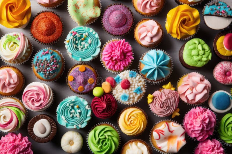An Assortment of Colorful and Creative Cupcakes in Various Shapes ...