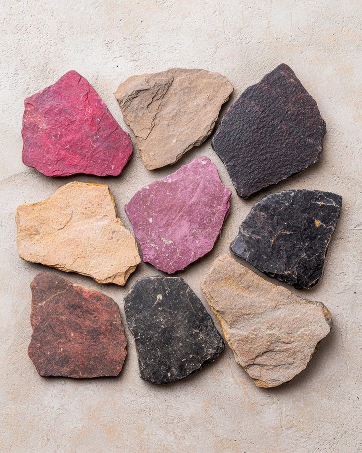 Assortment of Colorful Natural Stones Stock Illustration - Illustration ...