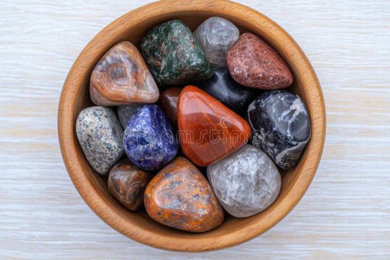 Assortment of Colorful Natural Stones and Crystals Stock Illustration ...