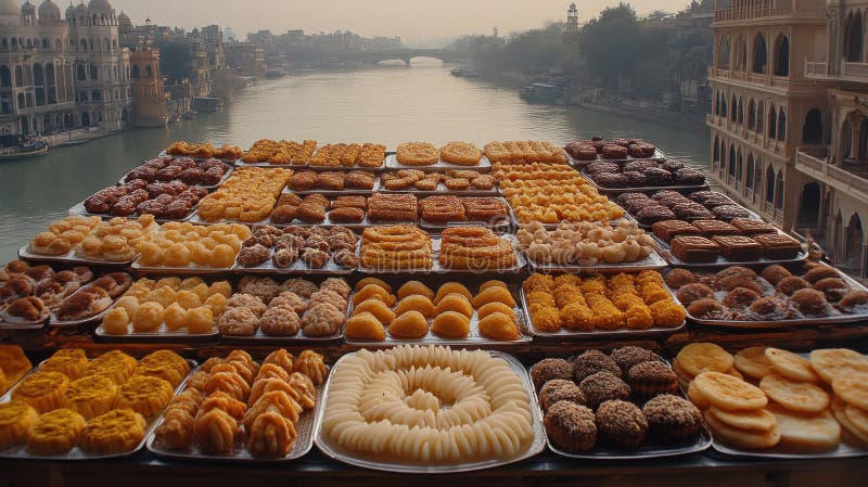 Assortment of Colorful Pastries and Sweets Displayed on a Table ...