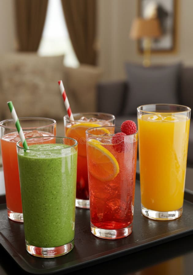 Colorful Refreshing Drinks for Summer, Cold Strawberry Lemonade Juice ...