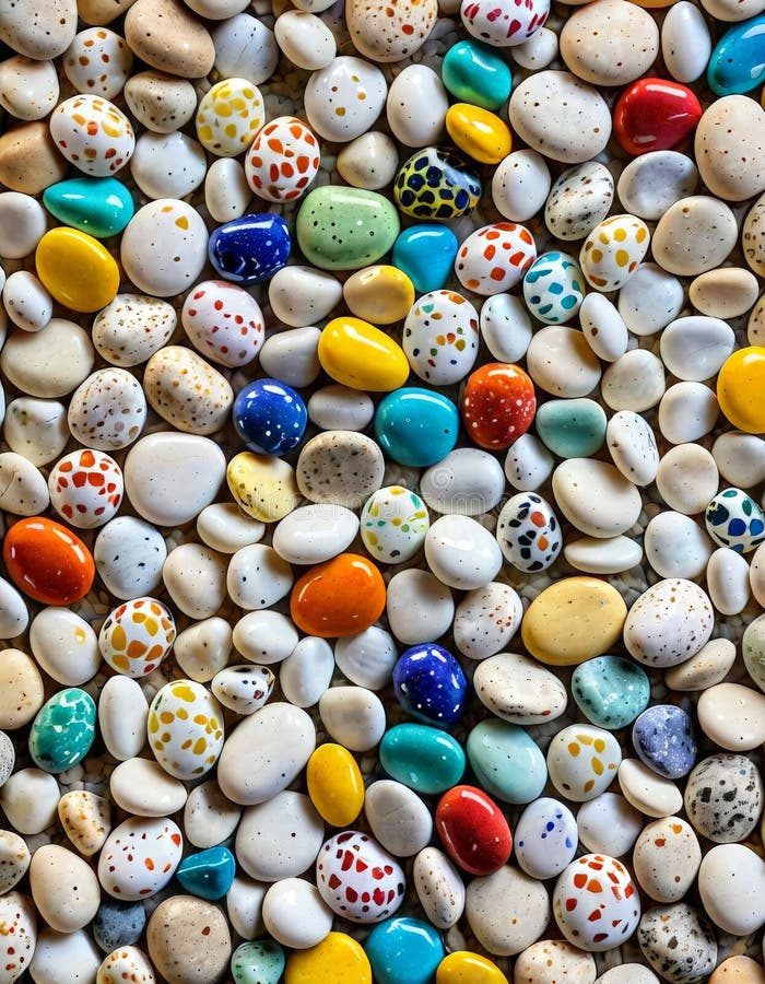 Assortment of Colorful Stones with Various Patterns Stock Photo - Image ...