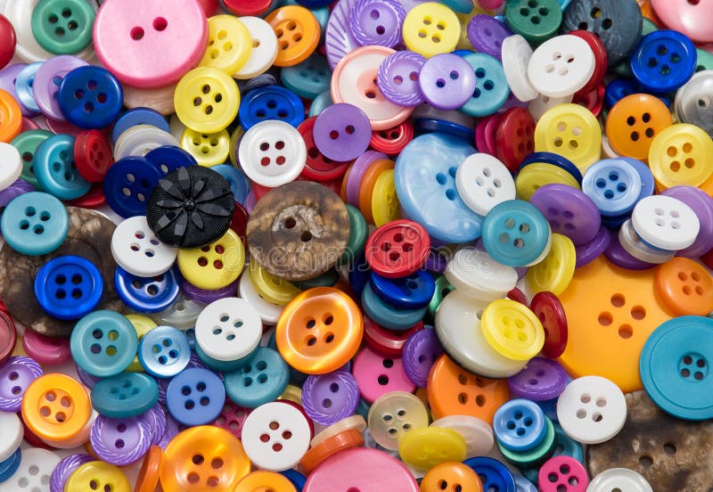 Assortment of Coloured Buttons Background Stock Photo - Image of shirt ...