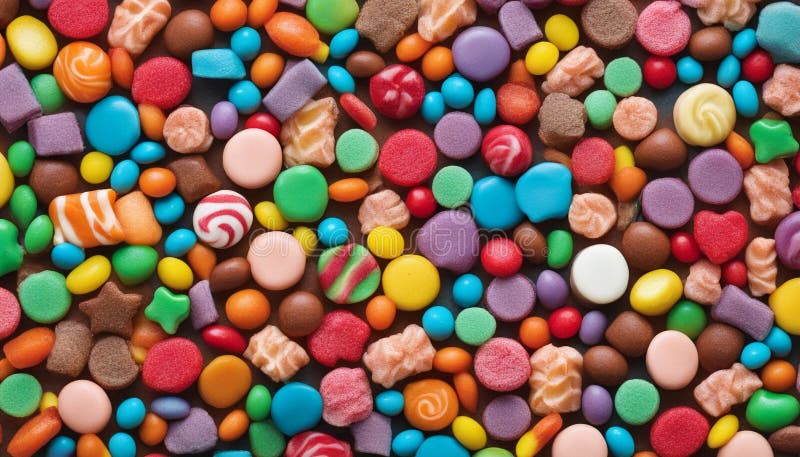 An Assortment of Colourful Candy Stock Illustration - Illustration of ...