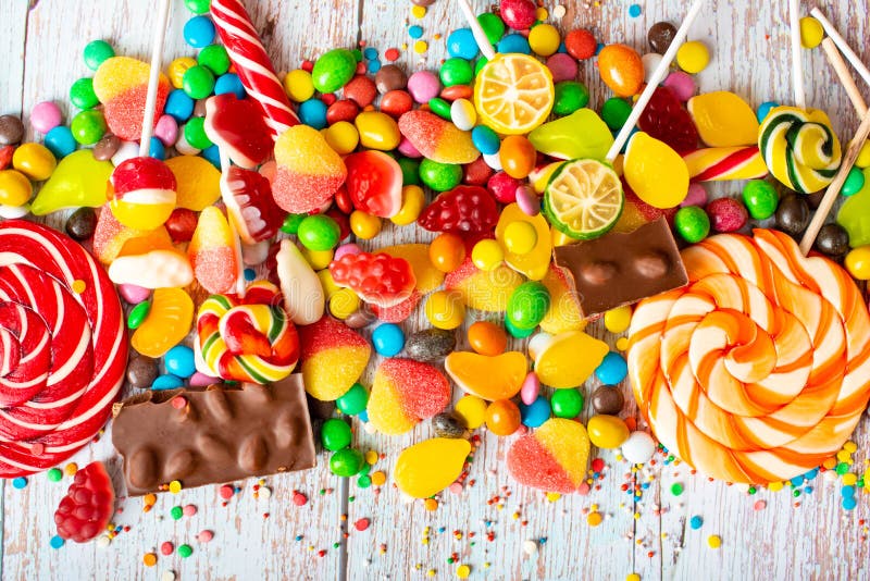 An Assortment of Colourful, Festive Sweets Stock Photo - Image of ...