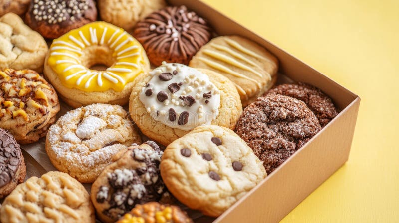 Assortment Cookies Donut Box Stock Photos - Free & Royalty-Free Stock ...