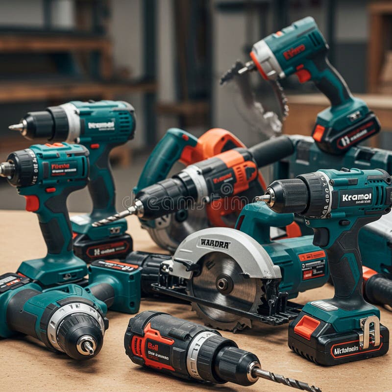 Power Tools Banner or Card Design Vector Illustration Isolated on ...