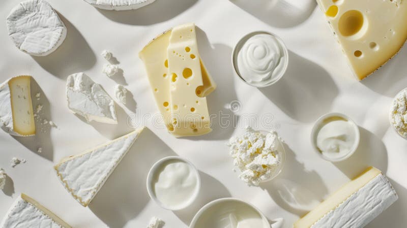 An Assortment of Dairy Delights Features Various Cheese Types and ...