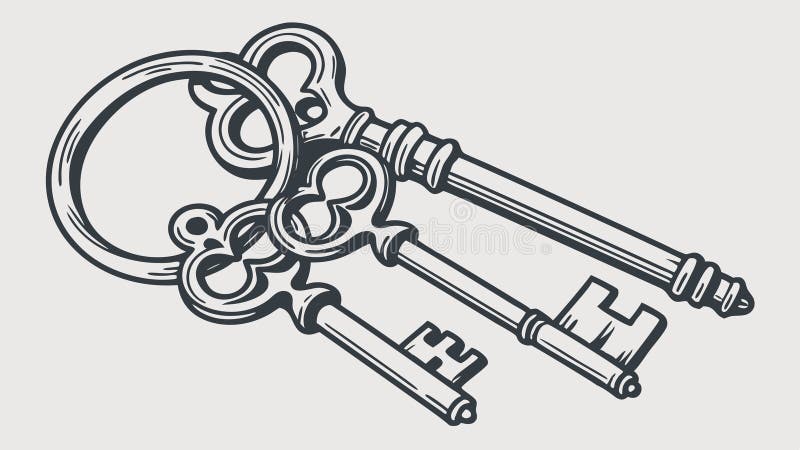 Assortment of Decorative Antique Keys, Unlocking Old Stories, Vector ...
