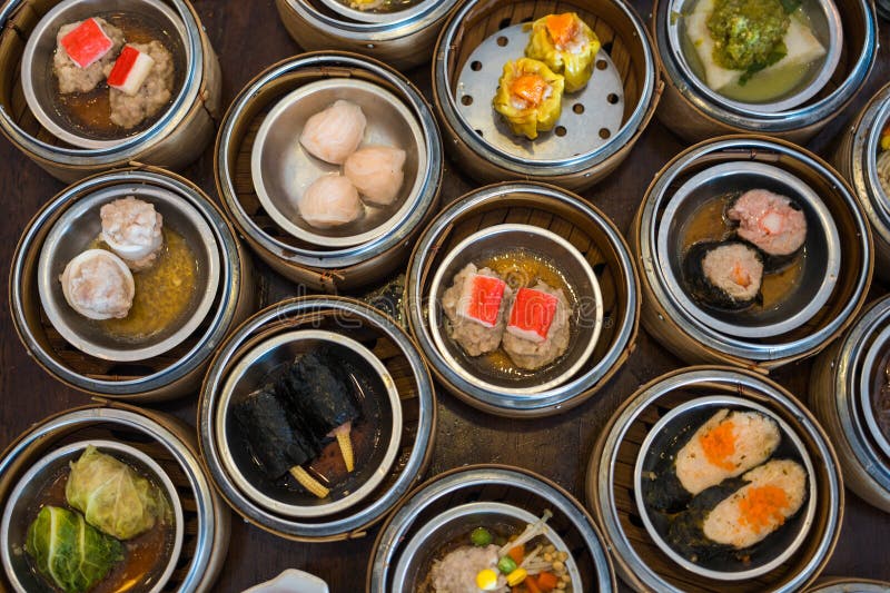 Assortment of Delicious Dim Sum Dumplings Set Stock Image - Image of ...