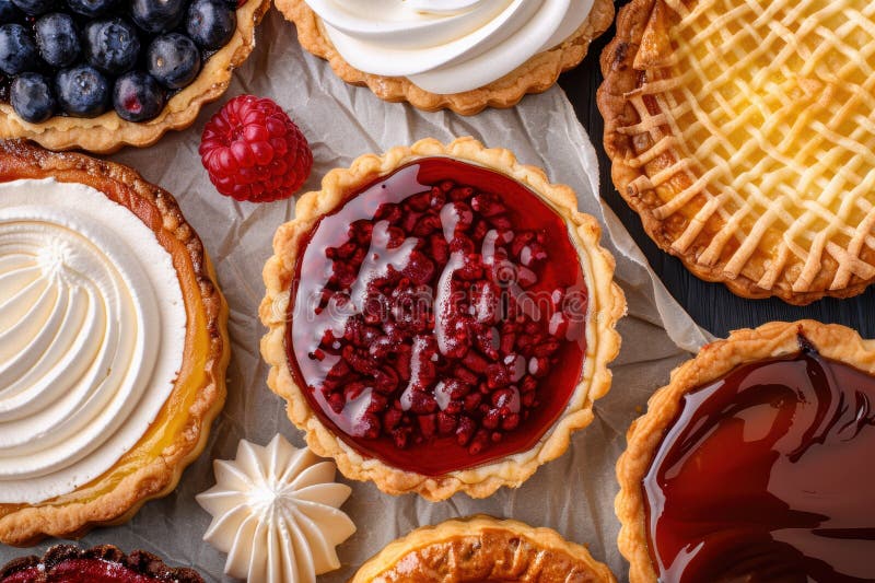 Assortment of Delicious Homemade Pies and Pastries Stock Illustration ...