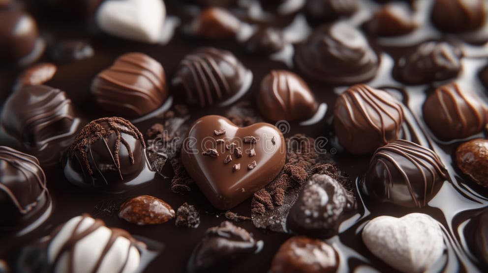 Assortment of Delicious Melted Chocolates Stock Illustration ...