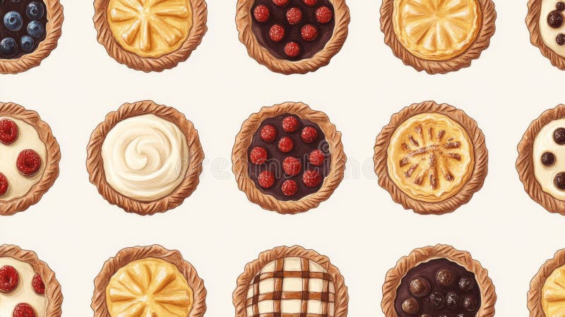 Assortment of Delicious Mini Pies with Various Fillings Stock ...