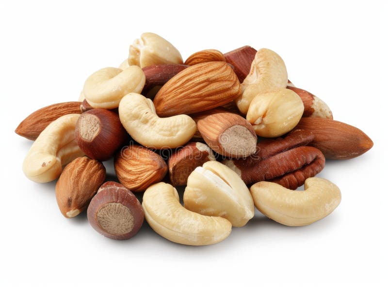 Assortment of Delicious Nuts Stock Illustration - Illustration of ...
