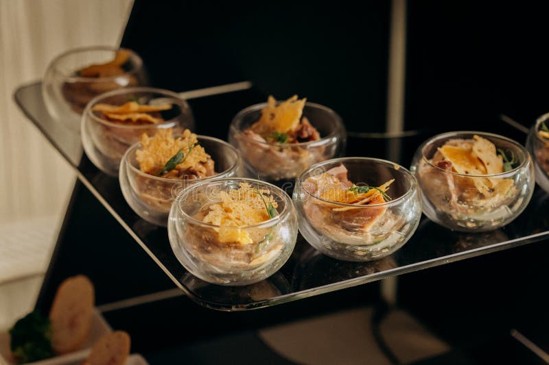 Assortment of Delicious Snacks on the Open Buffet Festive Table in ...