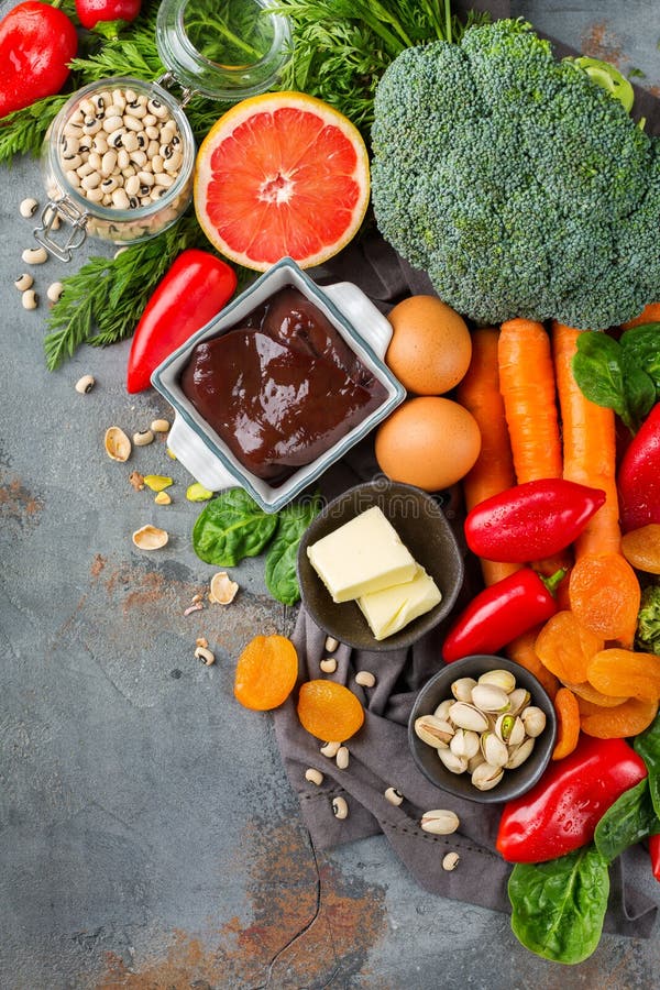Assortment of Diet Food Ingredients Rich in Vitamin a Stock Photo ... Assortment of Diet Food Ingredients Rich in Vitamin a Stock Photo ...