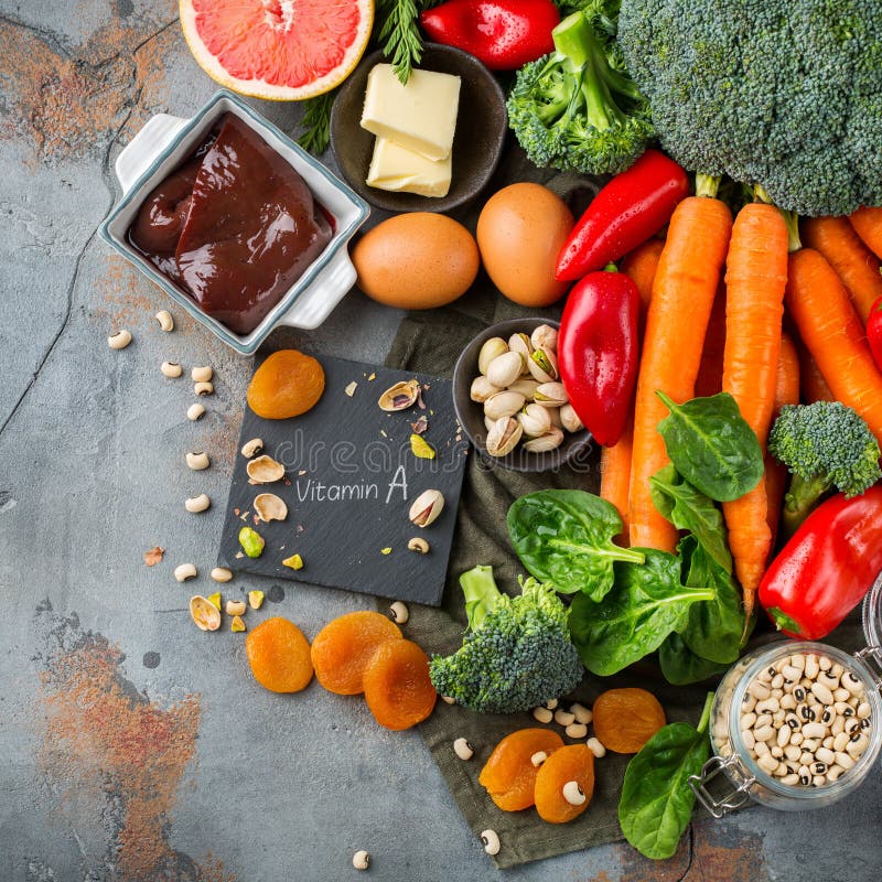 Assortment of Diet Food Ingredients Rich in Vitamin a Stock Photo ... Assortment of Diet Food Ingredients Rich in Vitamin a Stock Photo ...