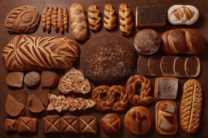 Assortment of Different Breads, Shapes, and Sizes with Various Scoring ...