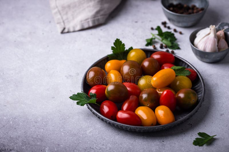 Assortment of Different Cherry Tomatoes Stock Photo - Image of tomato ...