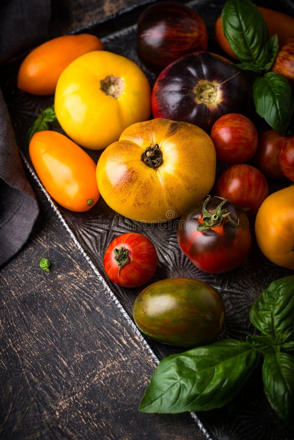 Assortment of Different Color Tomatoes Stock Image - Image of harvest ...