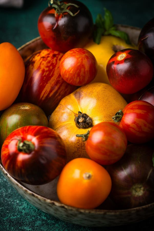 Assortment of Different Color Tomatoes Stock Photo - Image of colorful ...