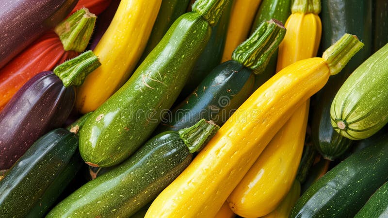 Assortment of Different Color of Zucchini Stock Photo - Image of pepper ...