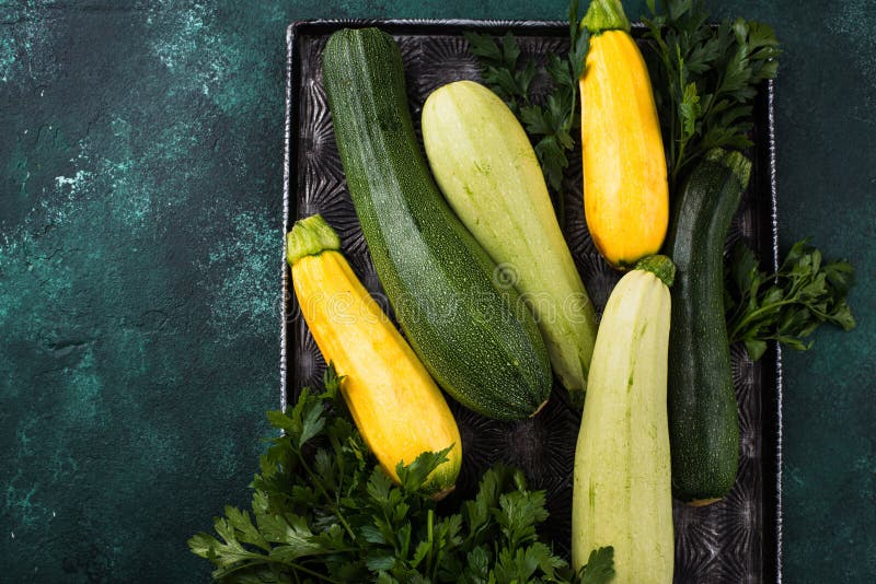 Assortment of Different Color of Zucchini Stock Photo - Image of marrow ...