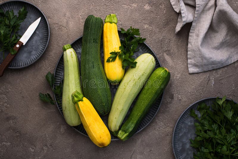 Assortment of Different Color of Zucchini Stock Image - Image of ...