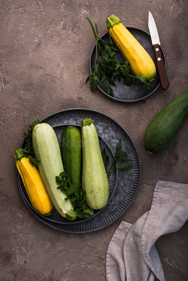 Assortment of Different Color of Zucchini Stock Photo - Image of vegan ...