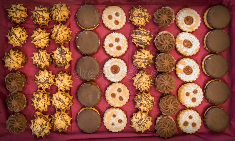 Different Biscuits Visible from Above Stock Image - Image of overhead ...
