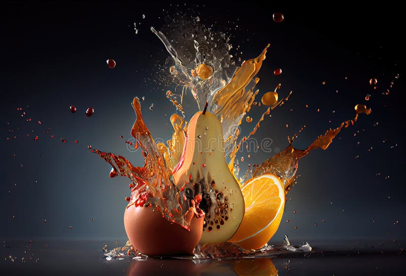 Different Exotic and Fantastic Fruits and Berries, Mixed Fruit Falling ...