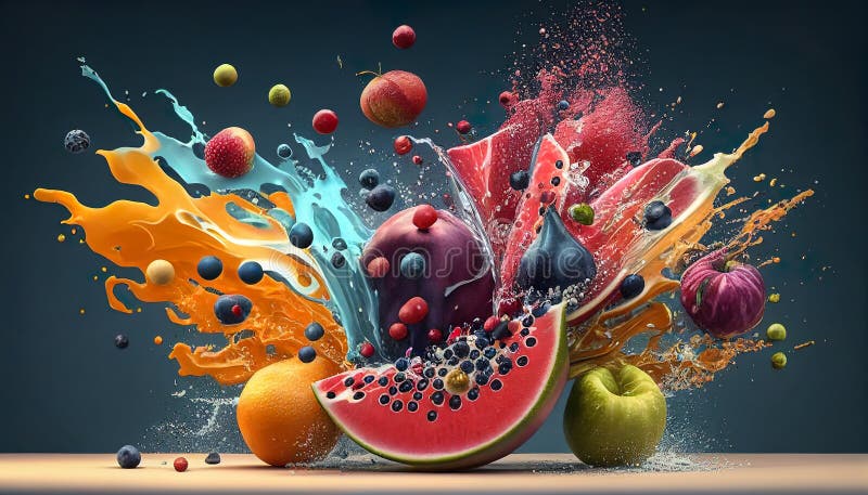 Assortment of Different Exploding Exotic and Fantastic Fruits ...