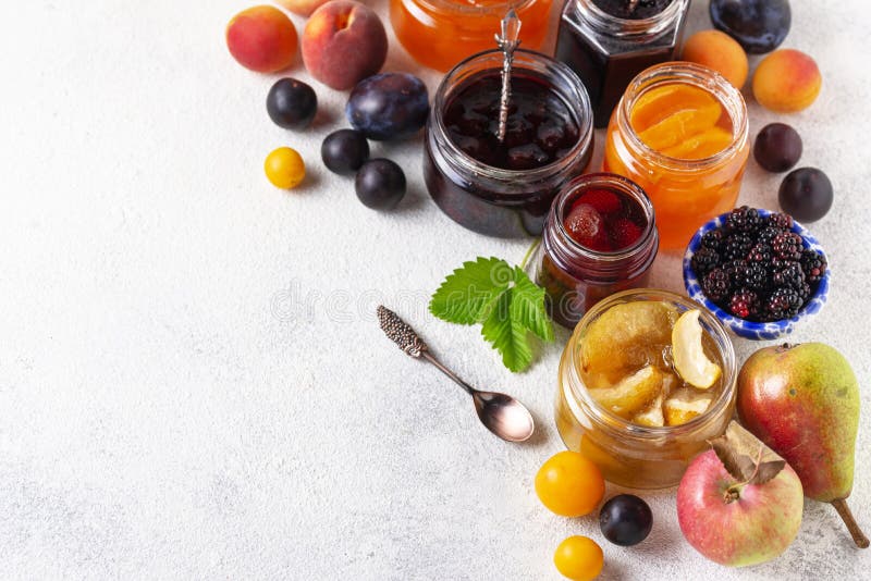 Assortment of Different Jams in Jars Stock Image - Image of strawberry ...