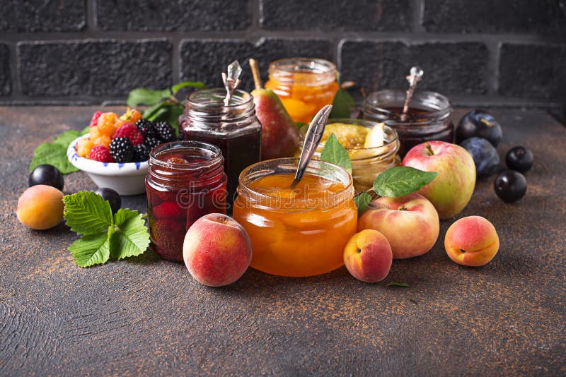 Assortment of Different Jams in Jars Stock Image - Image of marmalade ...