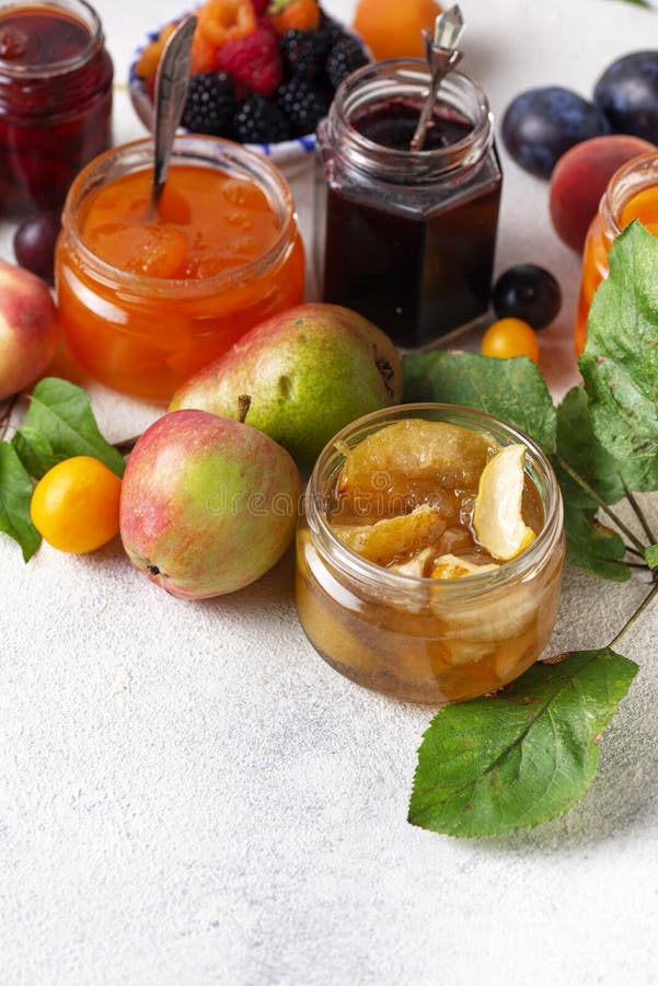 Assortment of Different Jams in Jars Stock Photo - Image of delicious ...