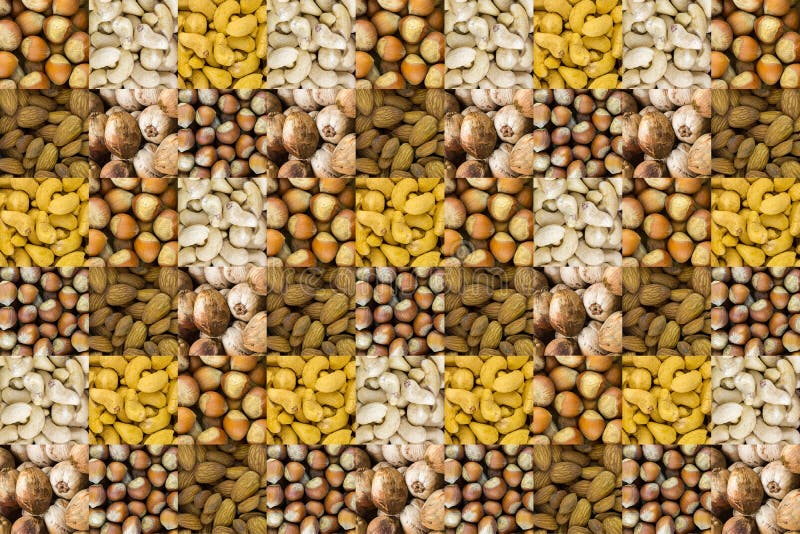 Assortment of Different Nuts Set of Cashew Hazelnut Hazelnuts Almonds ...