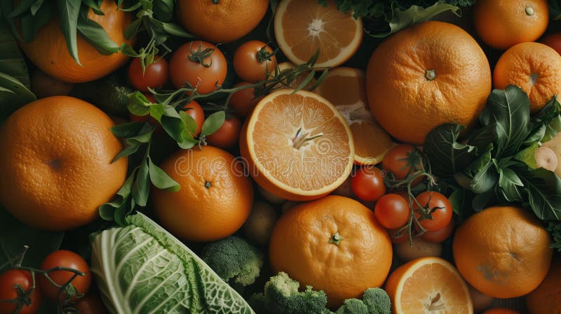 Assortment of Different Orange Fruit and Vegetable Stock Photo - Image ...