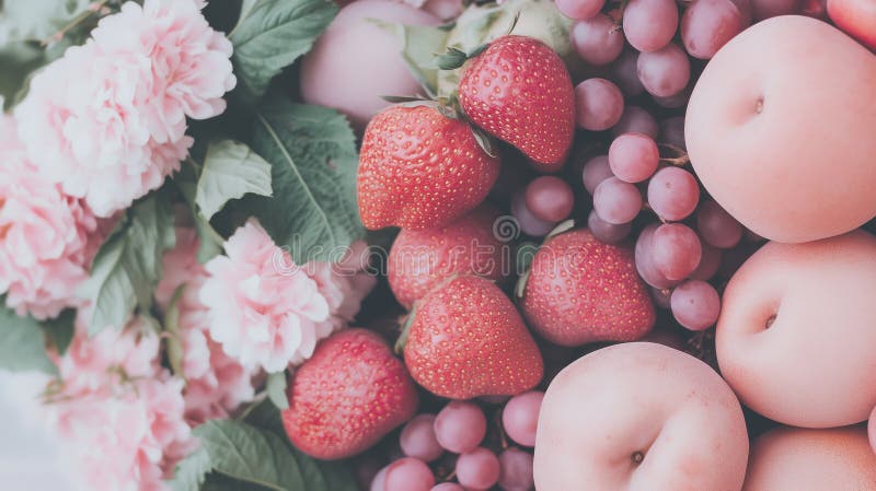 Assortment of Different Pink Fruit and Vegetable Stock Photo - Image of ...