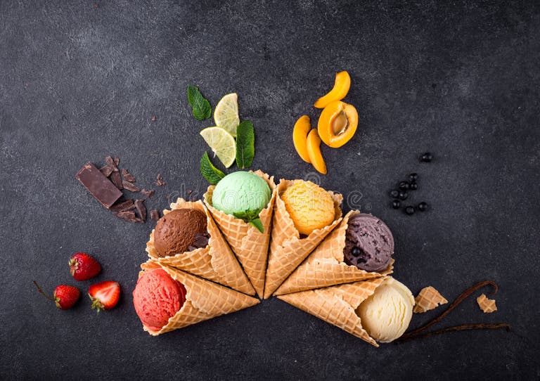 Assortment of Different Taste of Ice Cream Stock Image - Image of ...