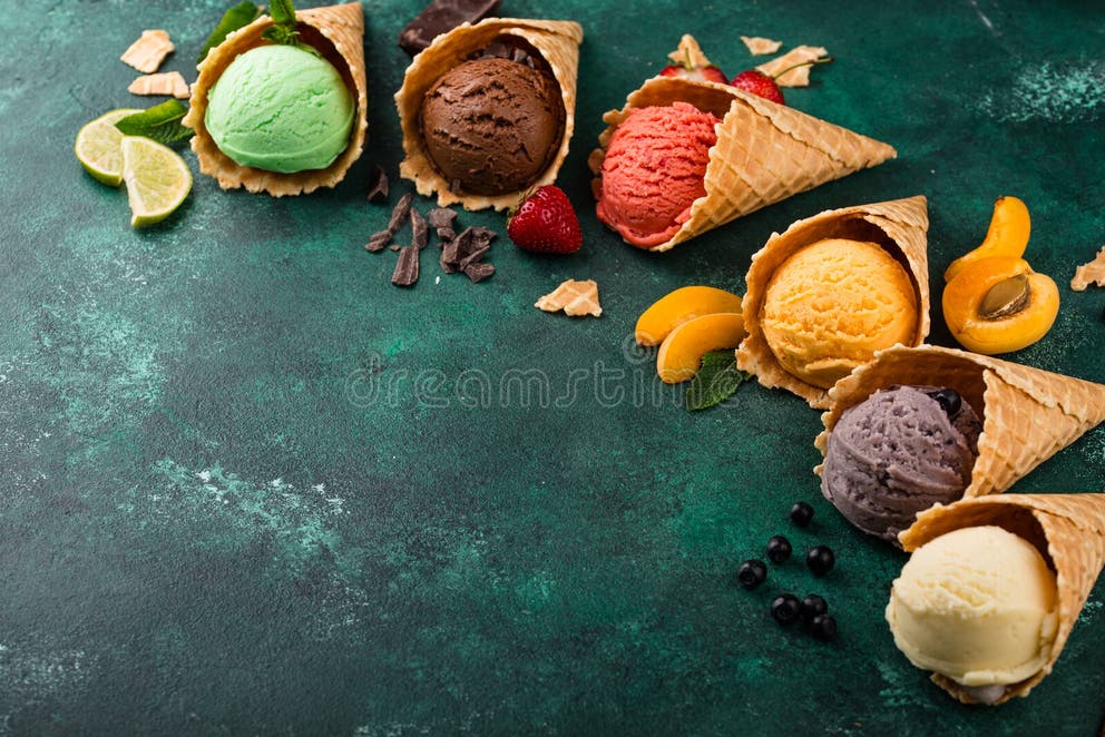 Assortment of Different Taste of Ice Cream Stock Photo - Image of tasty ...