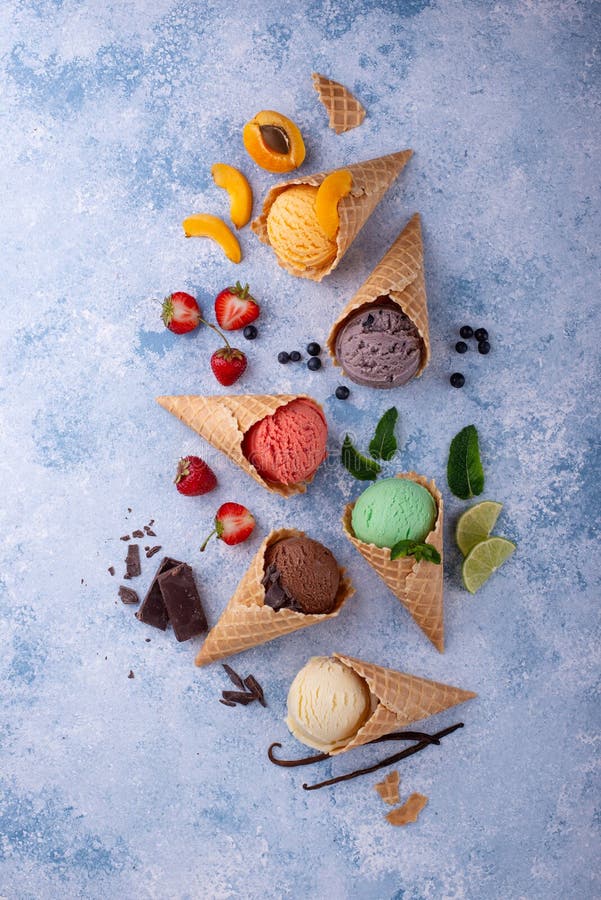 Assortment of Different Taste of Ice Cream Stock Photo - Image of ...