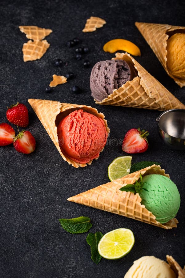Assortment of Different Taste of Ice Cream Stock Photo - Image of ...