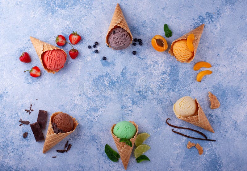 Assortment of Different Taste of Ice Cream Stock Photo - Image of ...