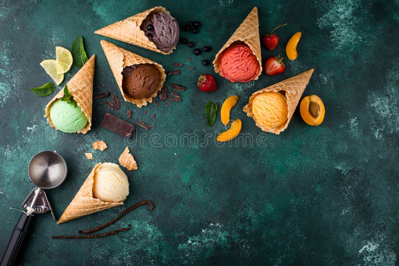Assortment of Different Taste of Ice Cream Stock Illustration ...
