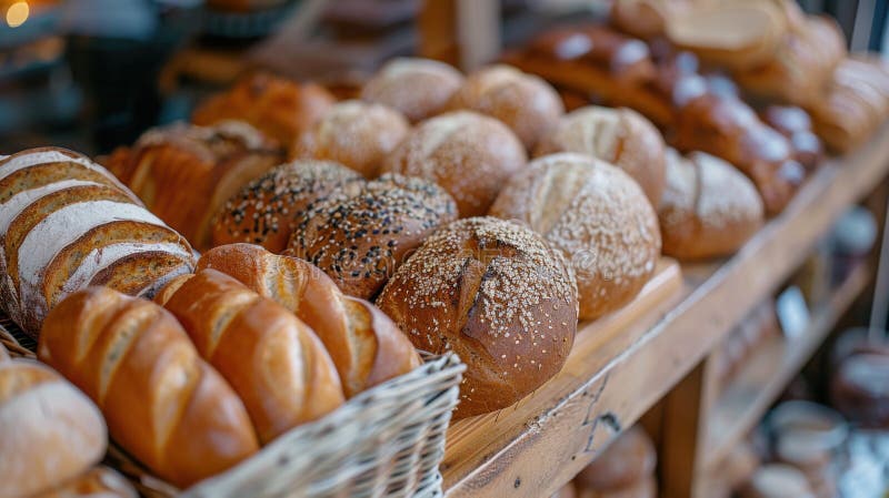 An Assortment of Different Types of Bread Stock Photo - Image of ...